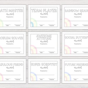End of the Year Awards | Classroom Awards, Pastel Rainbow Classroom ...