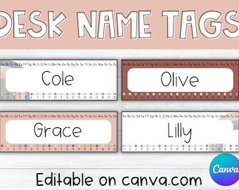 Kindergarten Desk Name Tag - Etsy