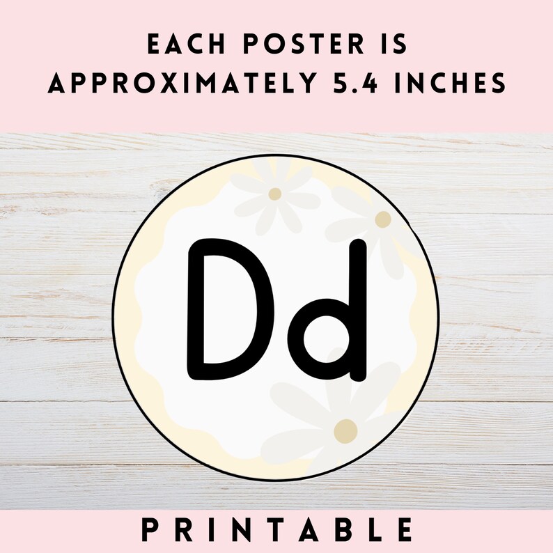 Daisy Pastel Alphabet Posters Pastel Classroom Decor, Retro Classroom ...