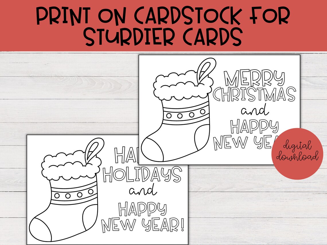 Coloring Christmas Cards | Printable Christmas Cards to Color ...