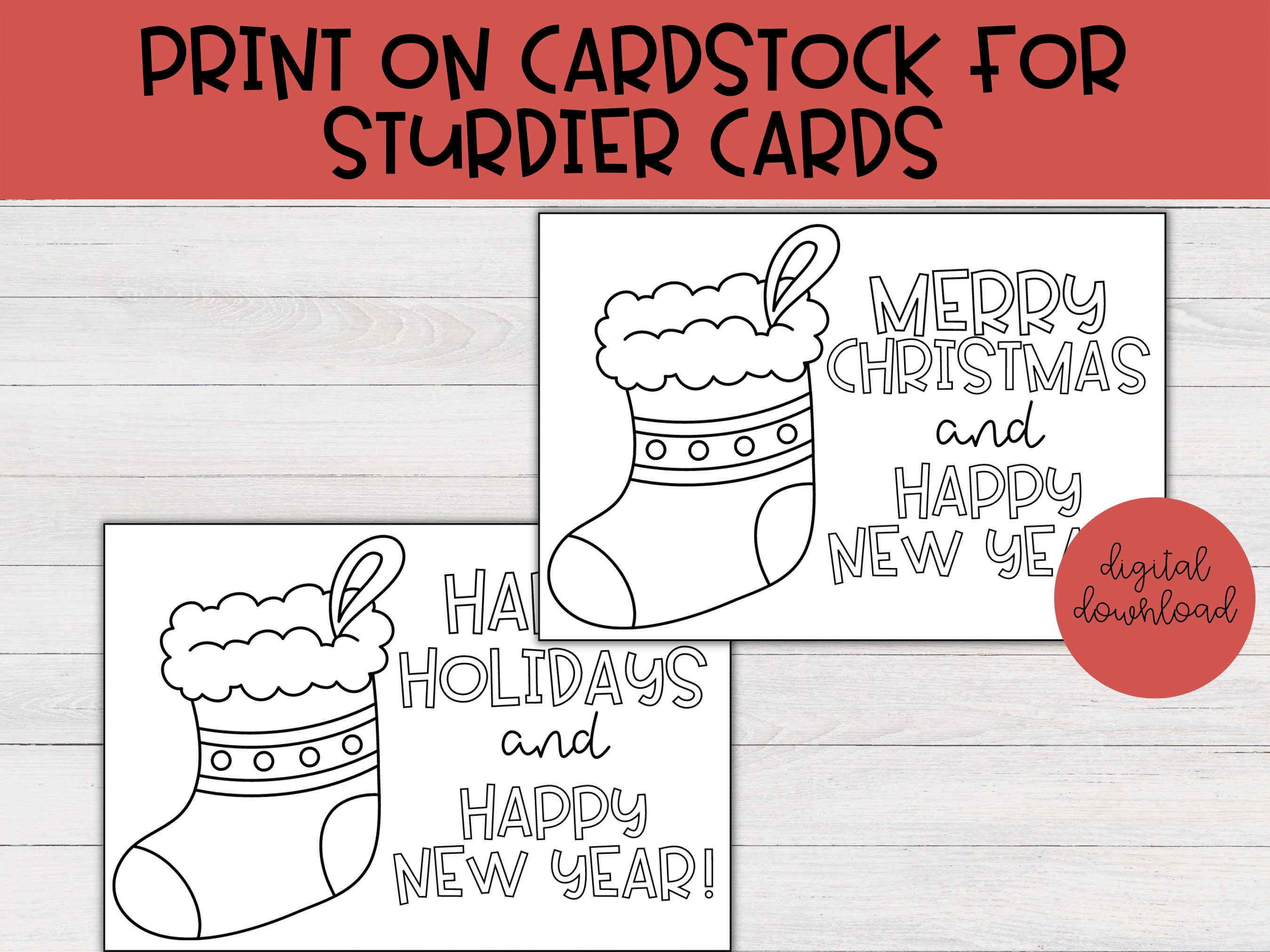 Coloring Christmas Cards | Printable Christmas Cards to Color ...