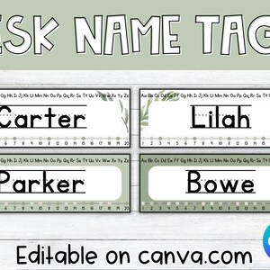 Modern Greenery Desk Name Tags | Editable | Classroom Decor, Back to ...