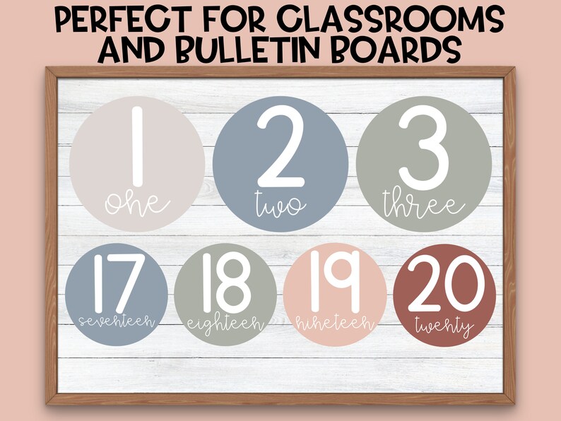 Boho Rainbow Number Posters Classroom Decor Classroom - Etsy