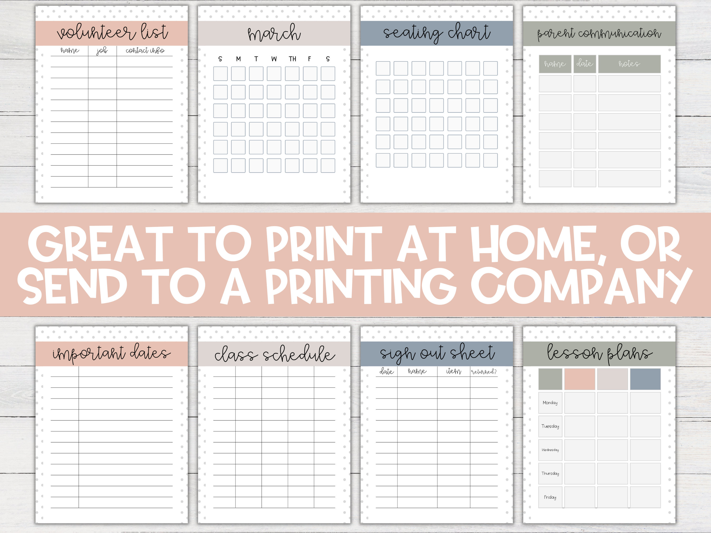Printable Teacher Planner 2023-2024 | Boho Rainbow, Teacher Binder ...
