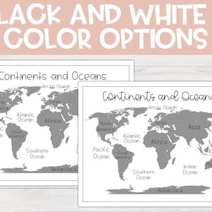 World Map | Continents and Oceans Map | Boho Rainbow, Printable World ...