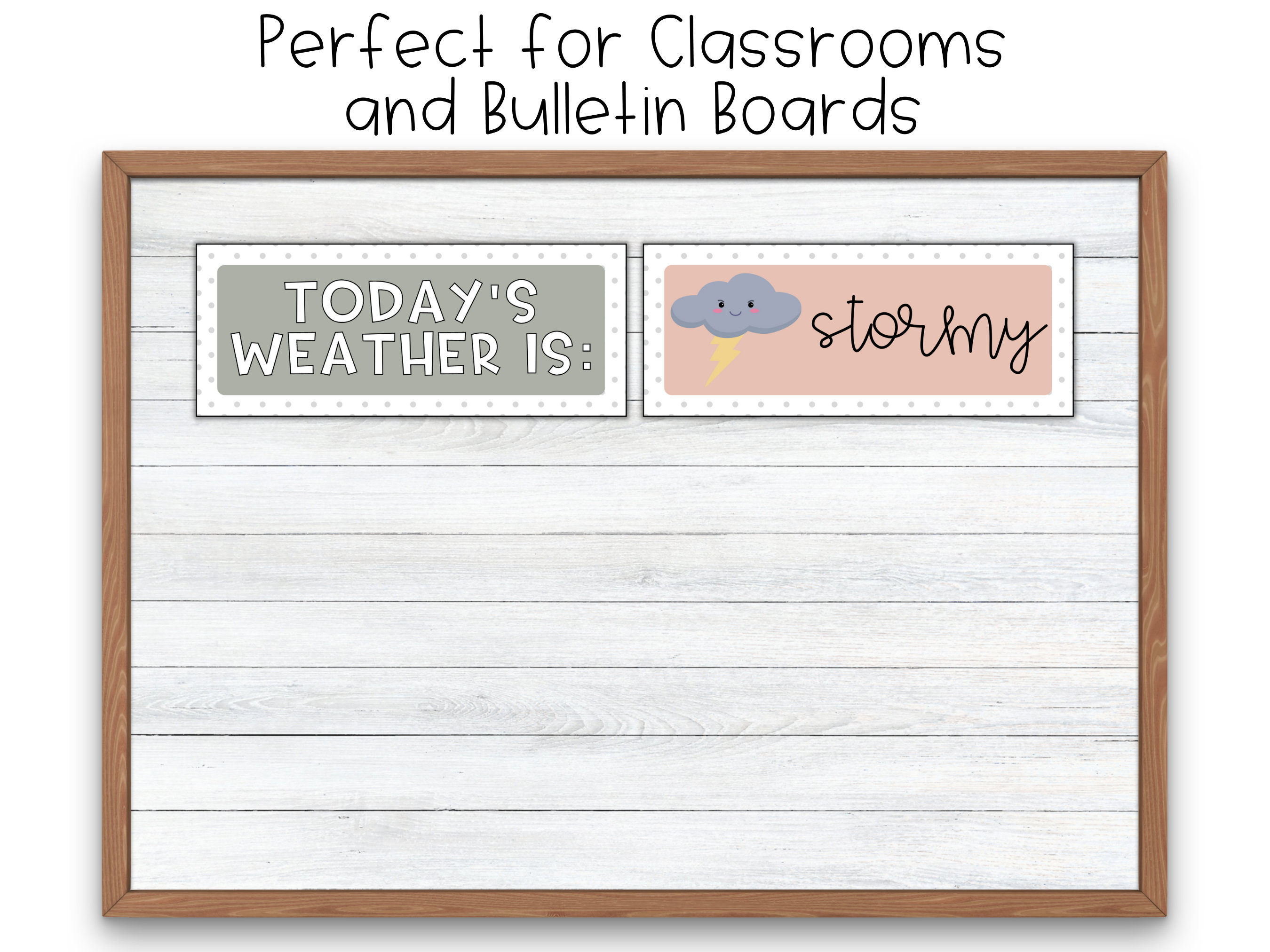 Boho Rainbow Weather Label Cards Polka Dots Classroom - Etsy