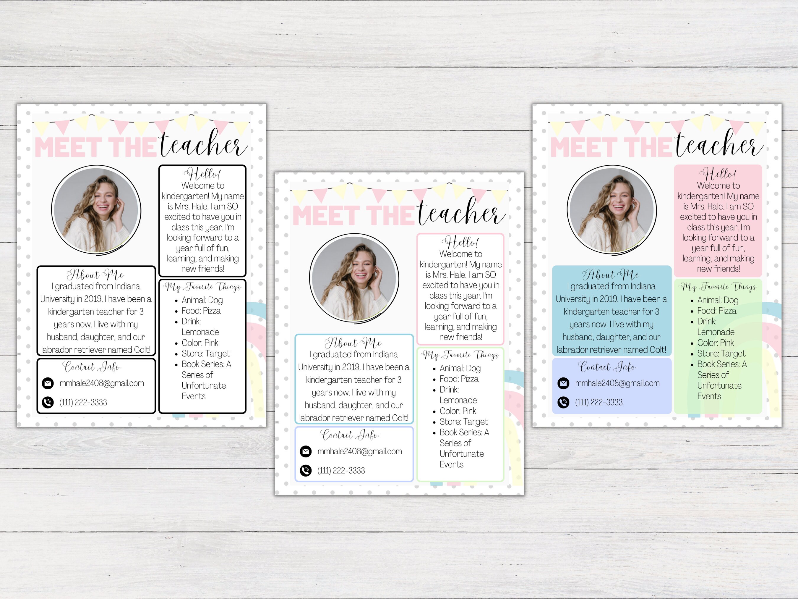 Editable Meet the Teacher Template Pastel Rainbow Back to - Etsy UK