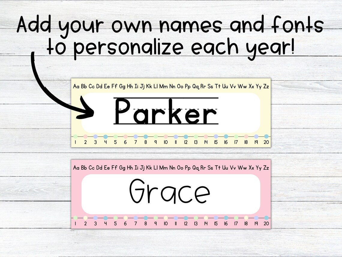Pastel Rainbow Desk Name Tags | Editable | Classroom Decor, Back to ...