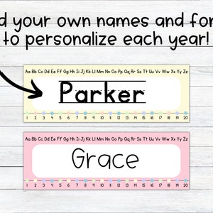 Pastel Rainbow Desk Name Tags | Editable | Classroom Decor, Back to ...