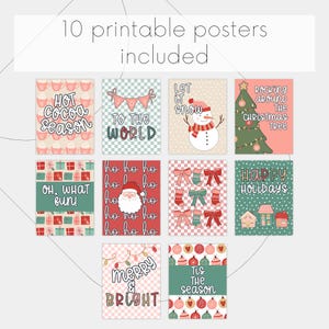 Retro Christmas Posters for Classroom, Printable Christmas Posters for ...