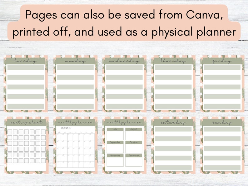 Digital Teacher Planner Printable Teacher Planner Cactus - Etsy