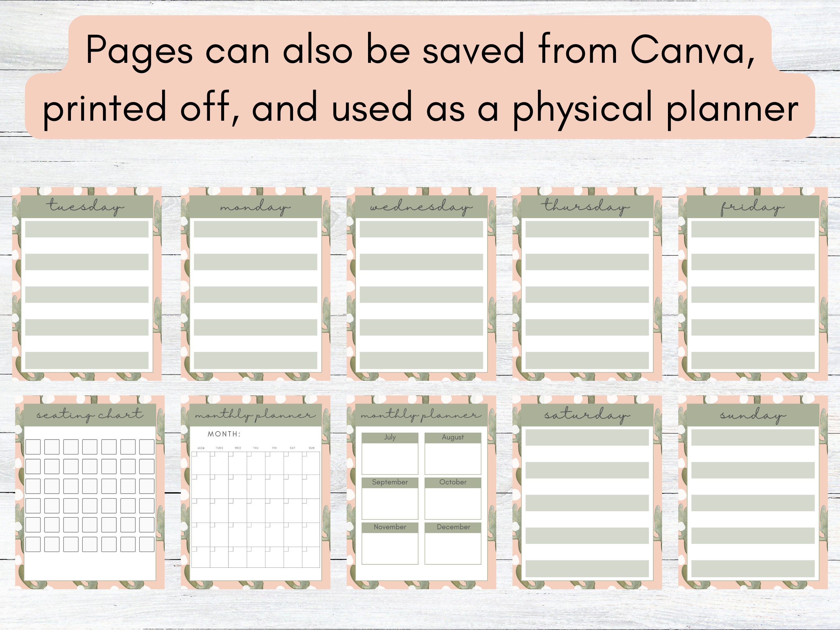 Digital Teacher Planner | Printable Teacher Planner, Cactus Classroom ...