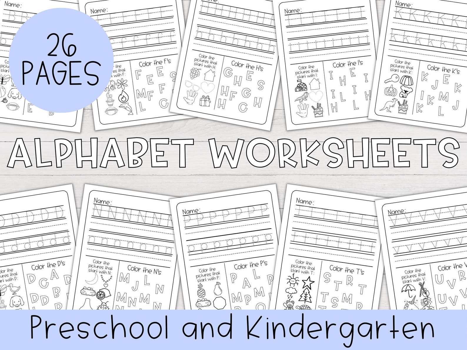 Printable Alphabet Worksheets | Kindergarten Worksheets, Preschool ...