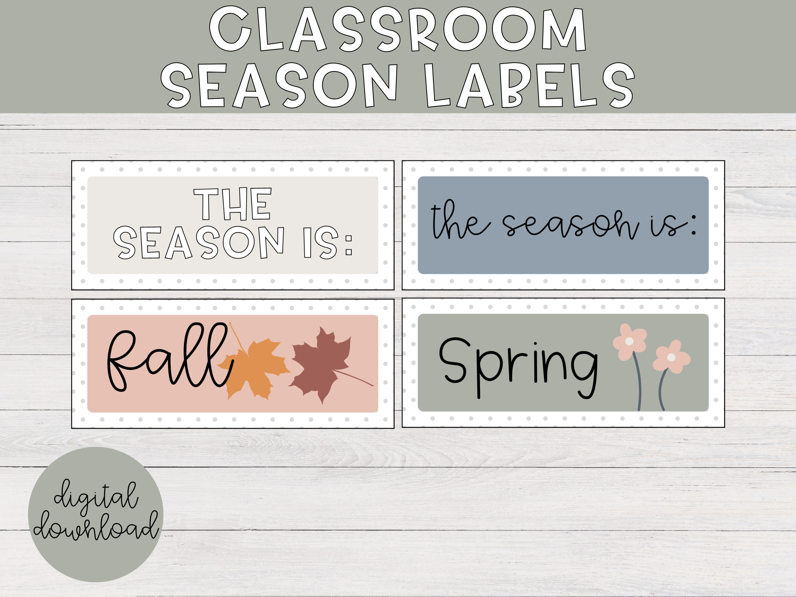 Boho Rainbow Seasons Labels Classroom Seasons Labels, Boho Classroom ...