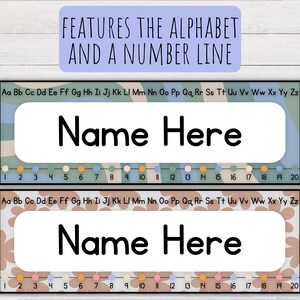 Retro Desk Name Tags | Retro Classroom Decor, Groovy Classroom Decor ...