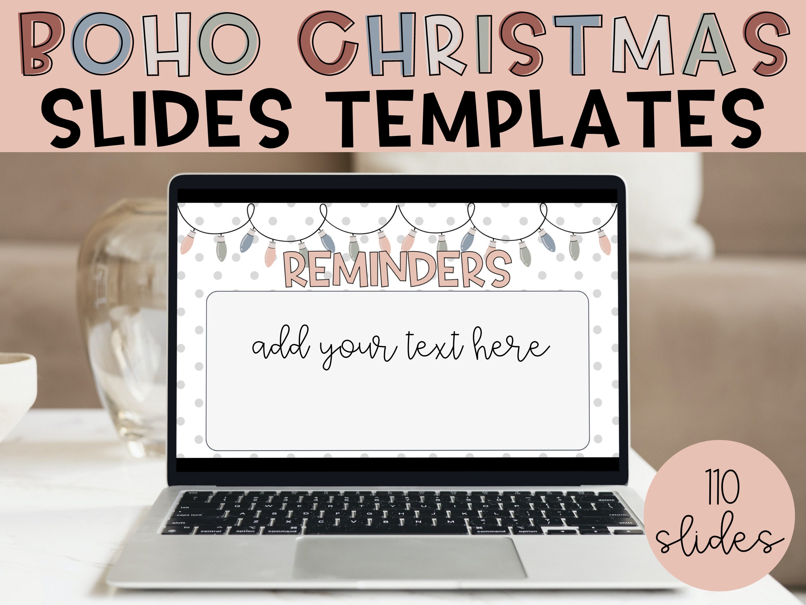 Christmas Slides Templates Boho Rainbow Christmas Slides, Google Drive ...