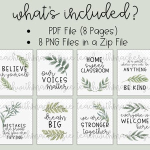 Modern Greenery Motivational Posters | Classroom Decor, Classroom ...