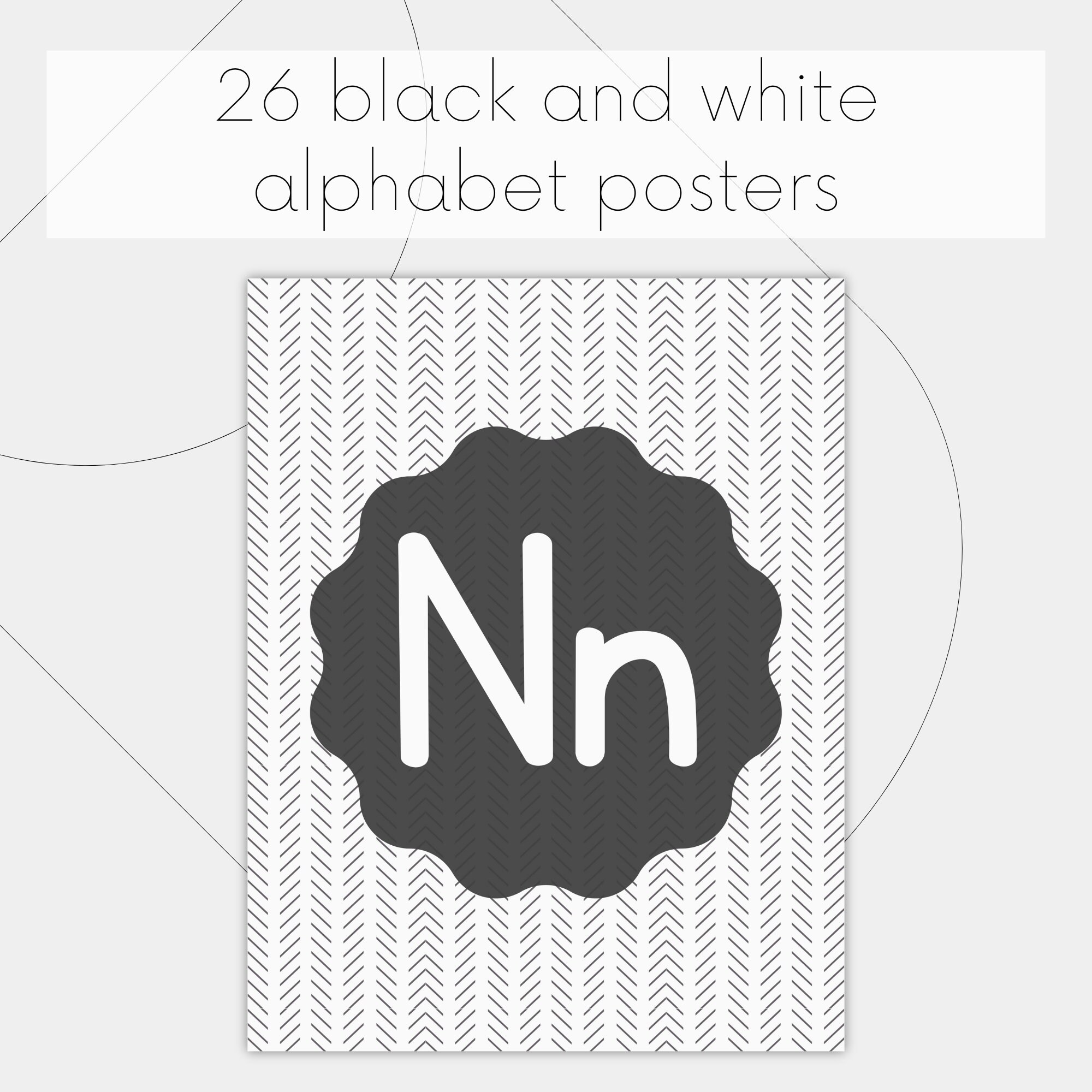 Black and White Alphabet Posters for Minimal Classroom Decor, Black ...