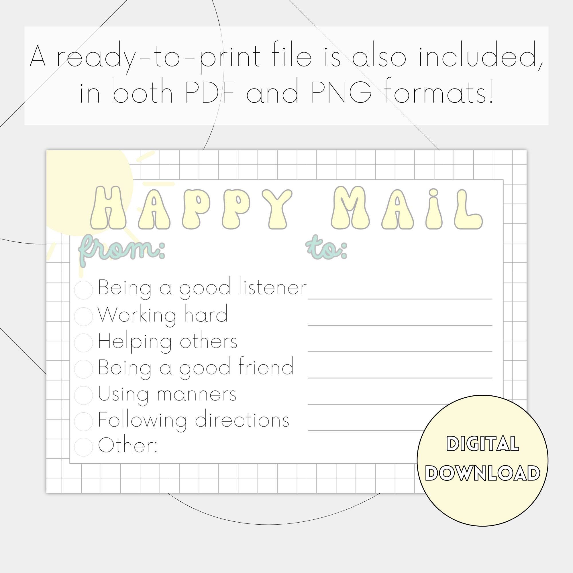 Teacher Happy Mail, Editable Summer Happy Mail for Students, Printable ...