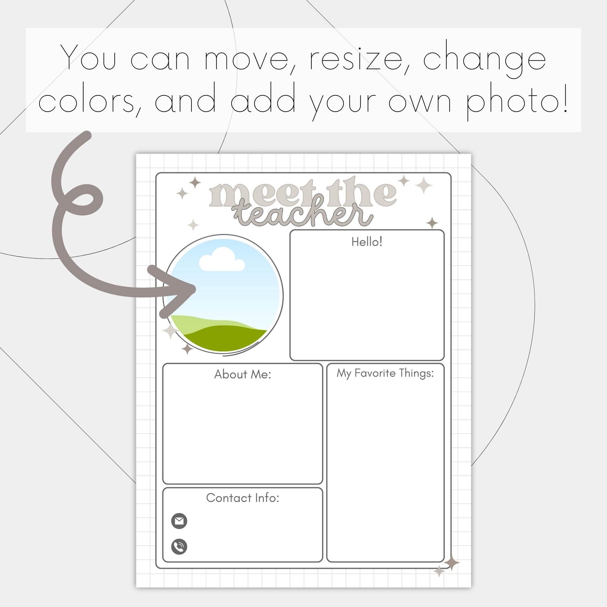 Editable Meet the Teacher Template, Neutral Retro Back to School ...