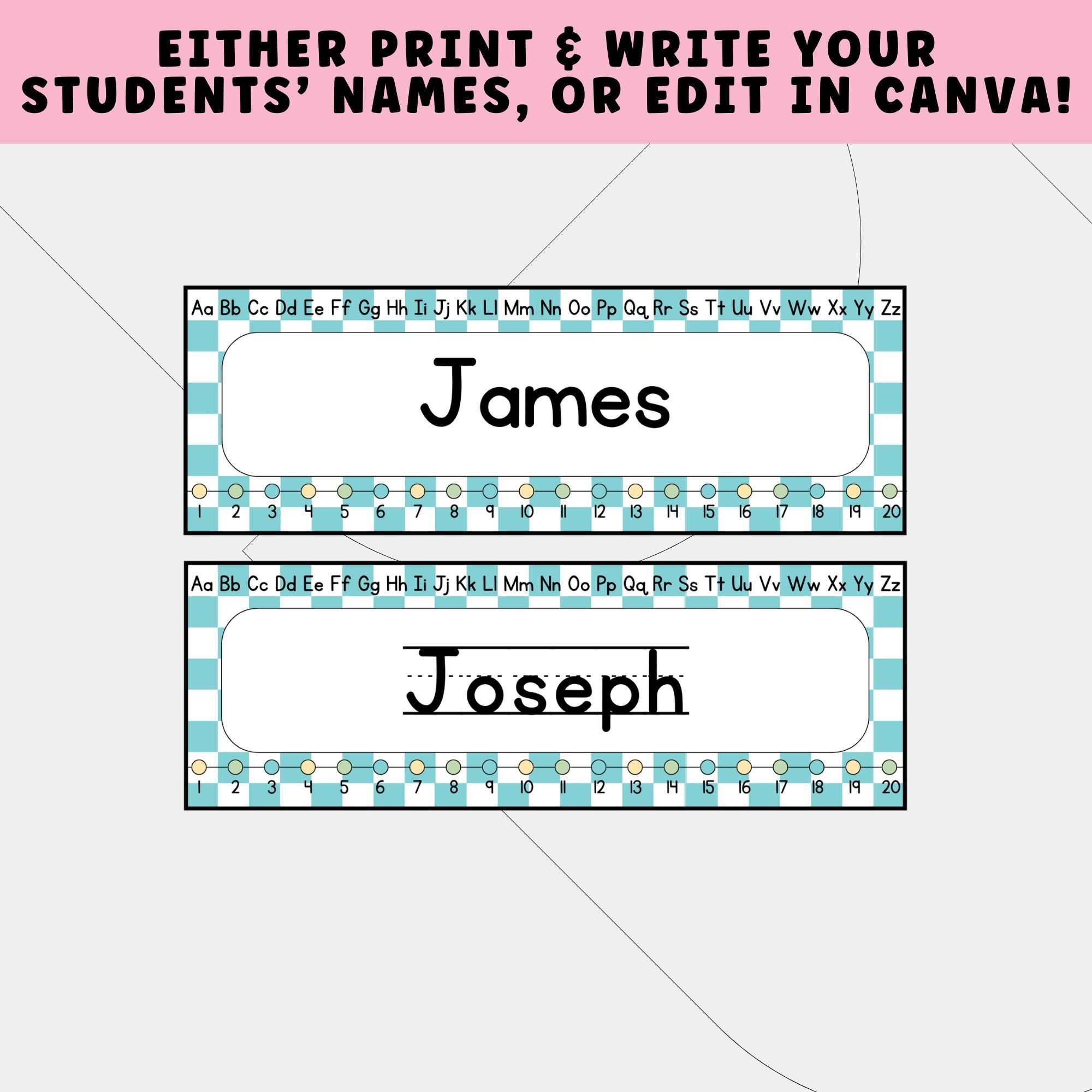 Editable Desk Name Tags for Pastel Rainbow Classroom Decor, Printable ...