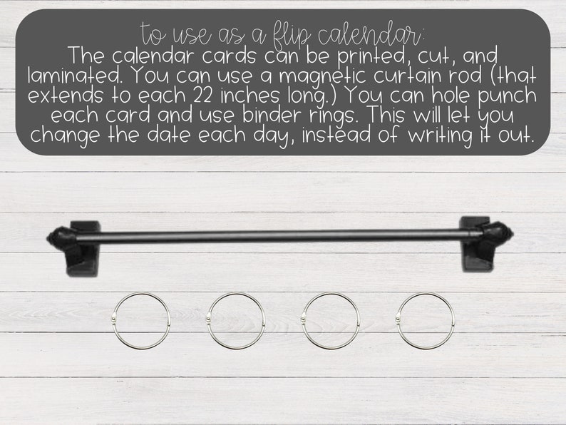 Black and White Flip Calendar | Black and White Classroom Decor ...