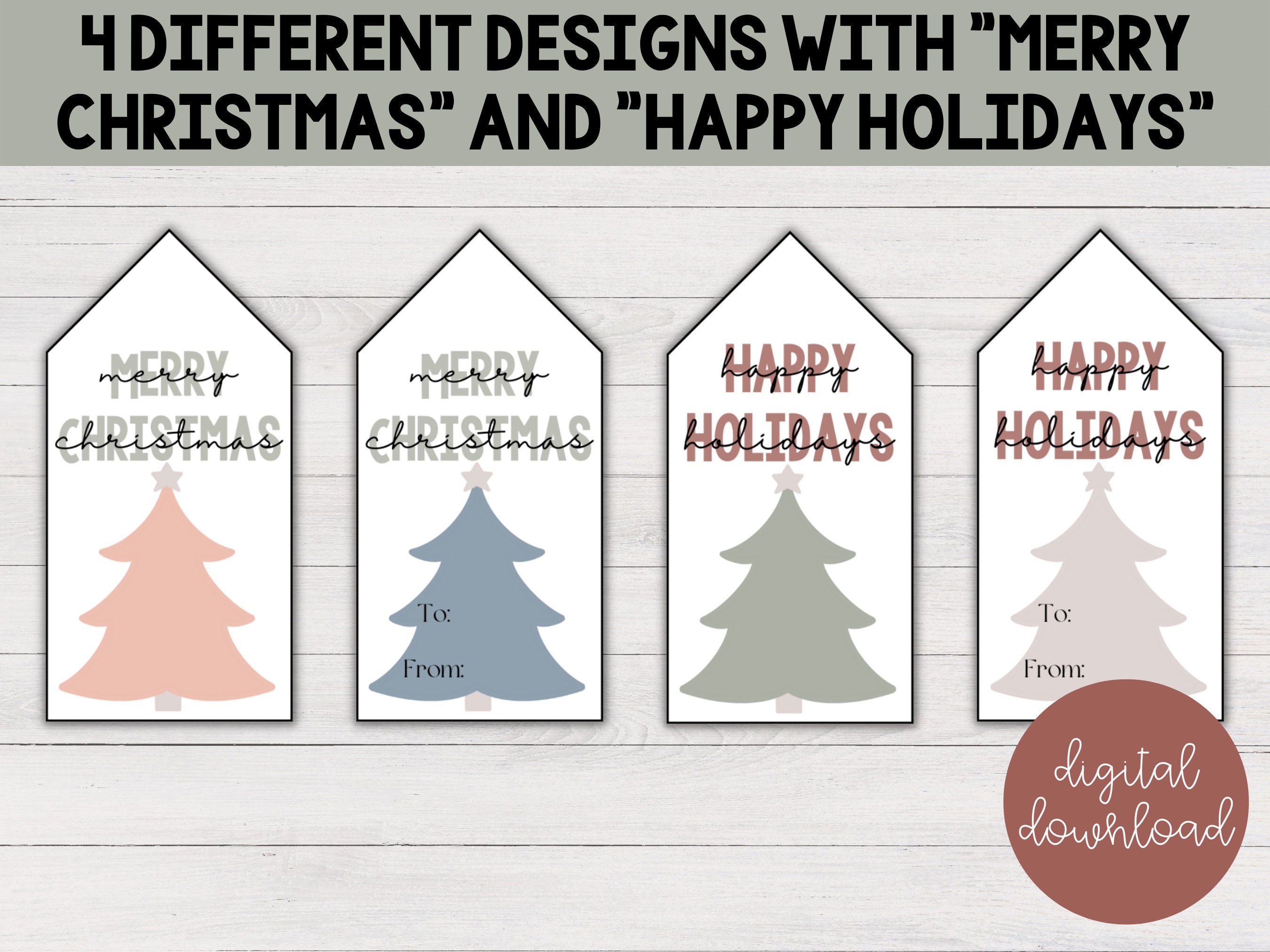 Boho Christmas Gift Tags Printable Christmas Gift Tags Boho - Etsy