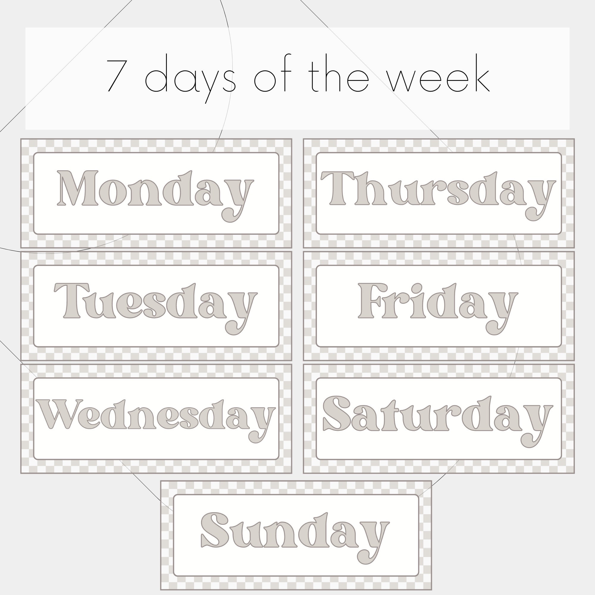 Neutral Checkered Flip Calendar for Retro Classroom Decor, Retro ...