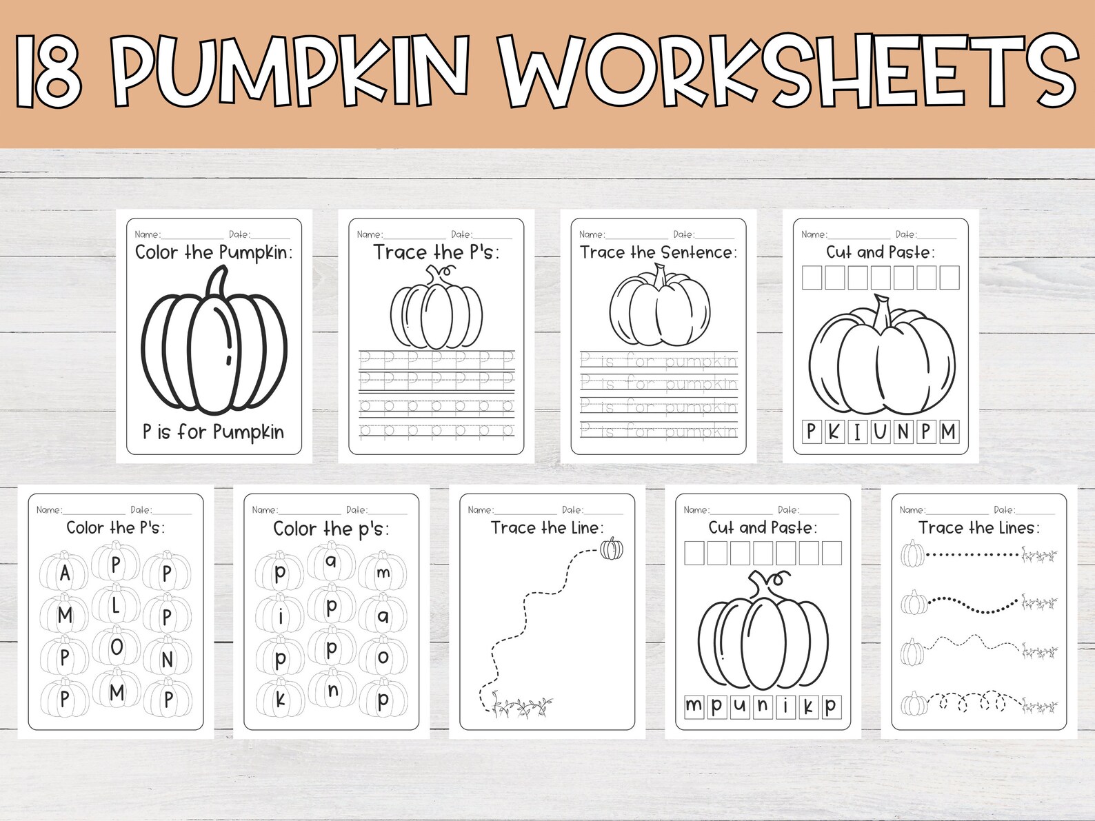 Fall Worksheet Bundle Preschool and Kindergarten Homeschool - Etsy
