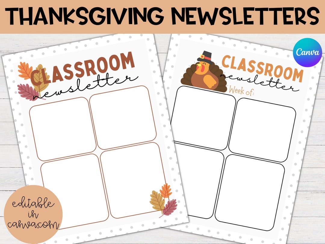 Thanksgiving Newsletter | Editable, Newsletter Template, Fall ...