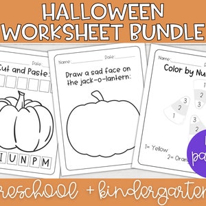 Halloween Worksheet Bundle Preschool and Kindergarten | Homeschool ...