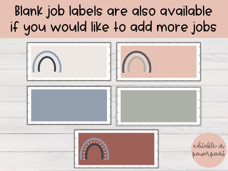 Boho Rainbow Classroom Job Labels Editable Polka Dot - Etsy