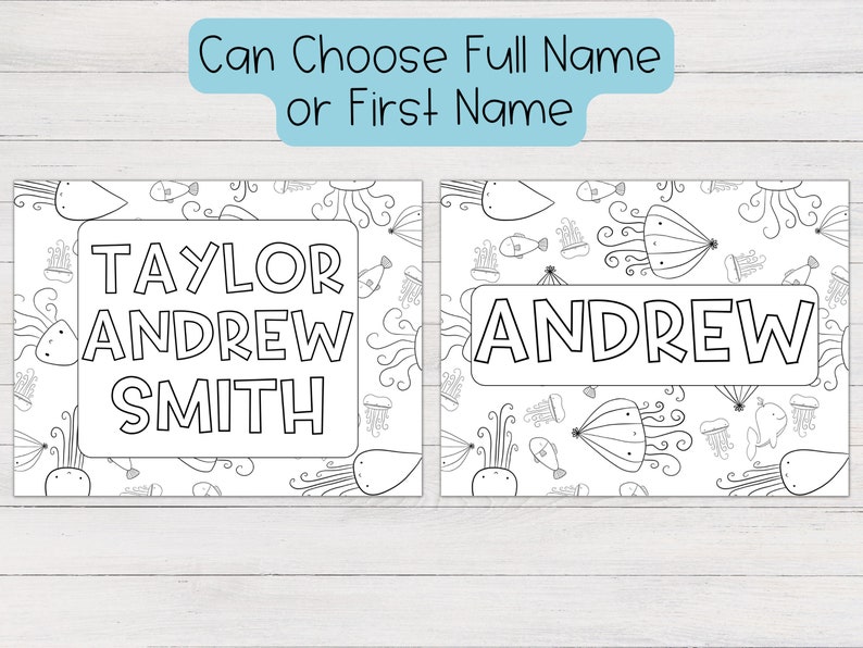 Personalized Coloring Page Custom Coloring Pages Name - Etsy