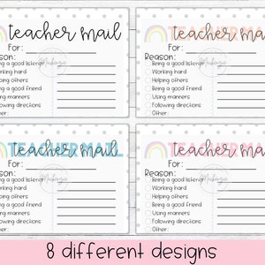 Printable Teacher Mail | Pastel Rainbow, Back to School, Teacher ...