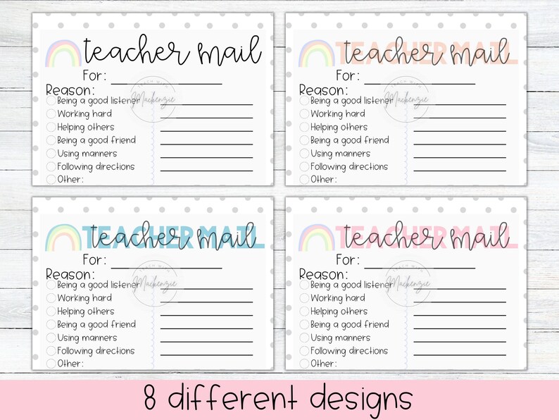Printable Teacher Mail Pastel Rainbow Back to School - Etsy