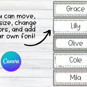 Modern Greenery Desk Name Tags | Editable | Classroom Decor, Back to ...