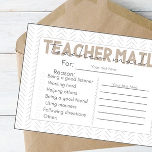 Printable Boho Teacher Mail | Neutral Teacher Mail, Back to School ...
