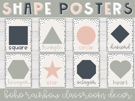 Boho Rainbow Shape Posters Polka-dot Classroom Decor - Etsy Canada