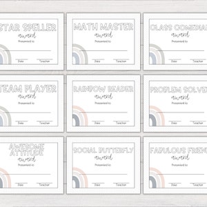 End of the Year Awards | Classroom Awards, Boho Rainbow Classroom, End ...