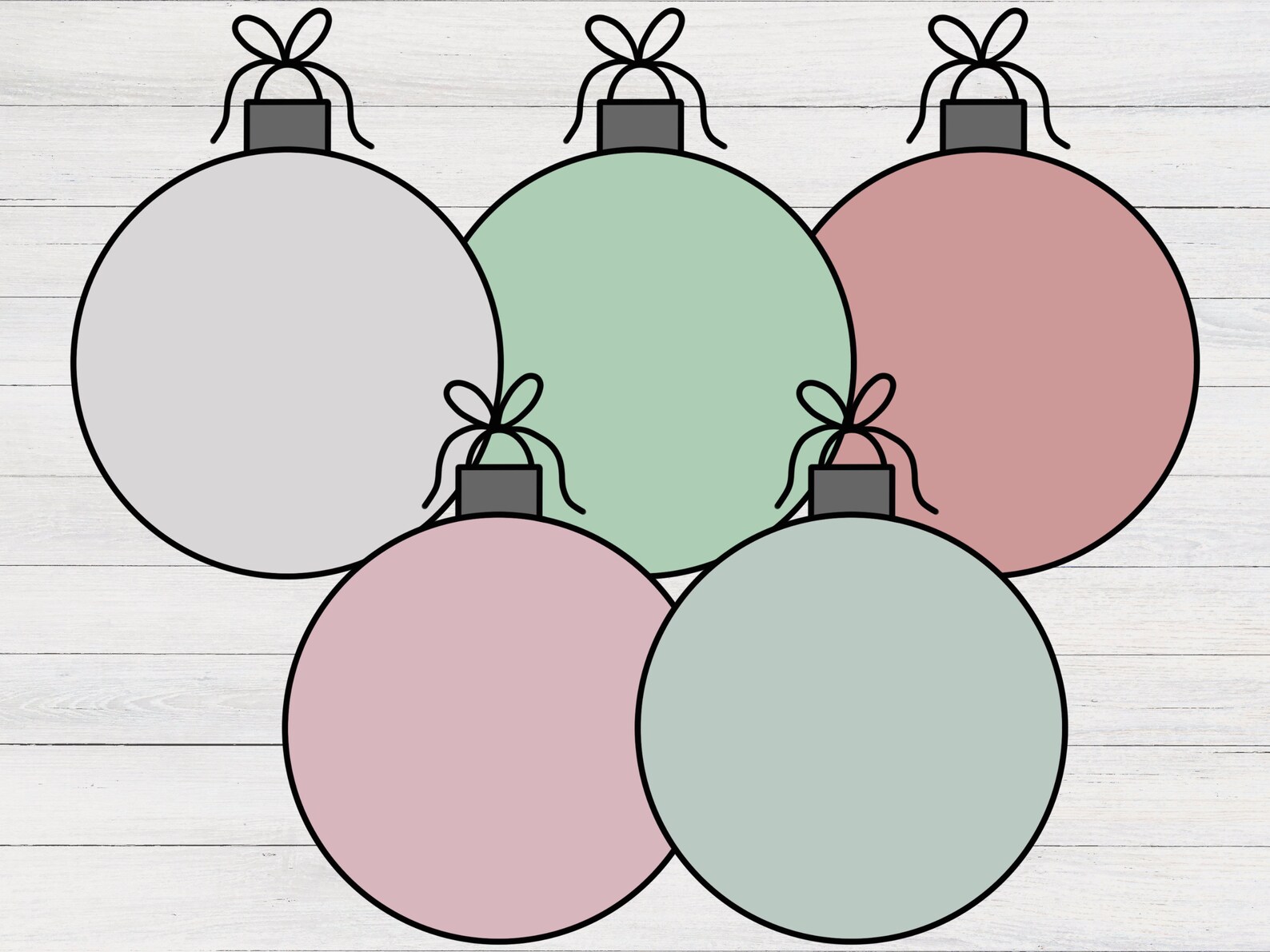 Christmas Ornament Clipart Pastel Rainbow Christmas - Etsy