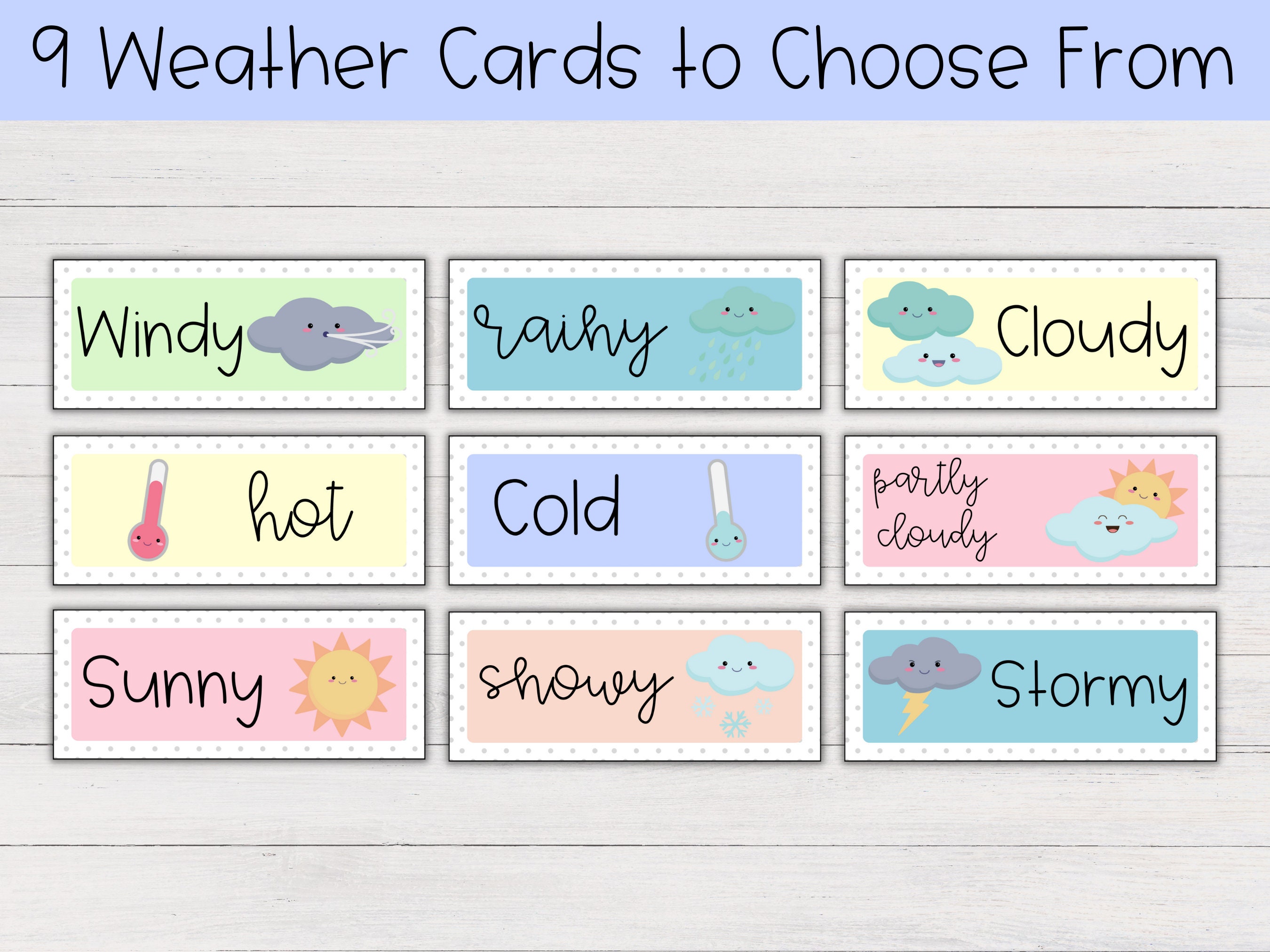 Pastel Rainbow Weather Labels | Classroom Decor, Polka Dots, Pastel ...