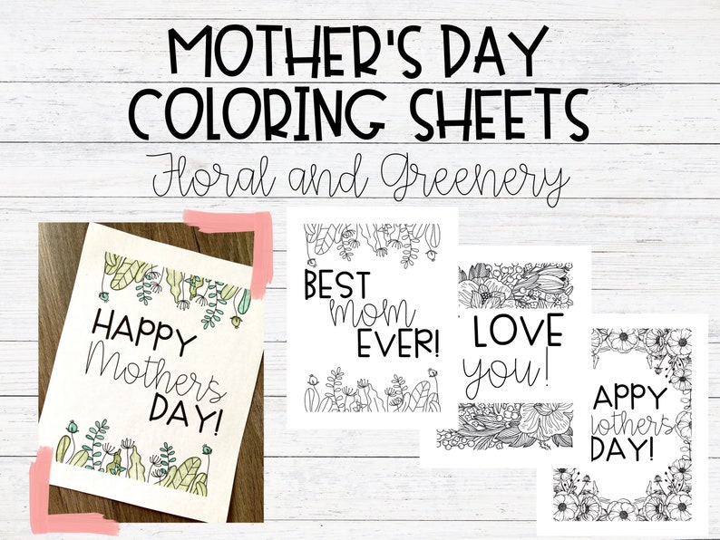 Mother's Day Cards | Coloring Pages | Black and White Floral and ...