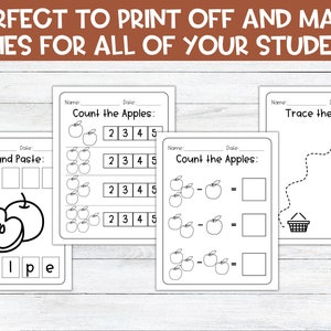 Apple Worksheets | Homeschool, Worksheet Bundle, Preschool Worksheets ...