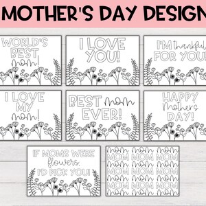 Mother's Day Coloring Cards | Printable Mothers Day Cards, Mothers Day ...