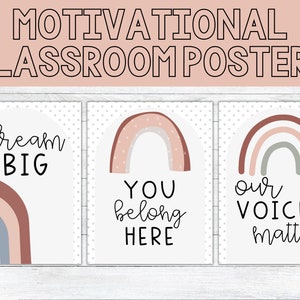 Boho Rainbow Motivational Posters Classroom Decor Classroom - Etsy
