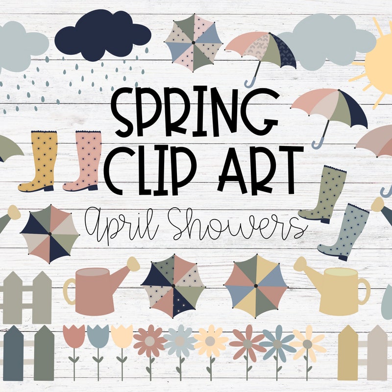 April Shower Clipart - Etsy