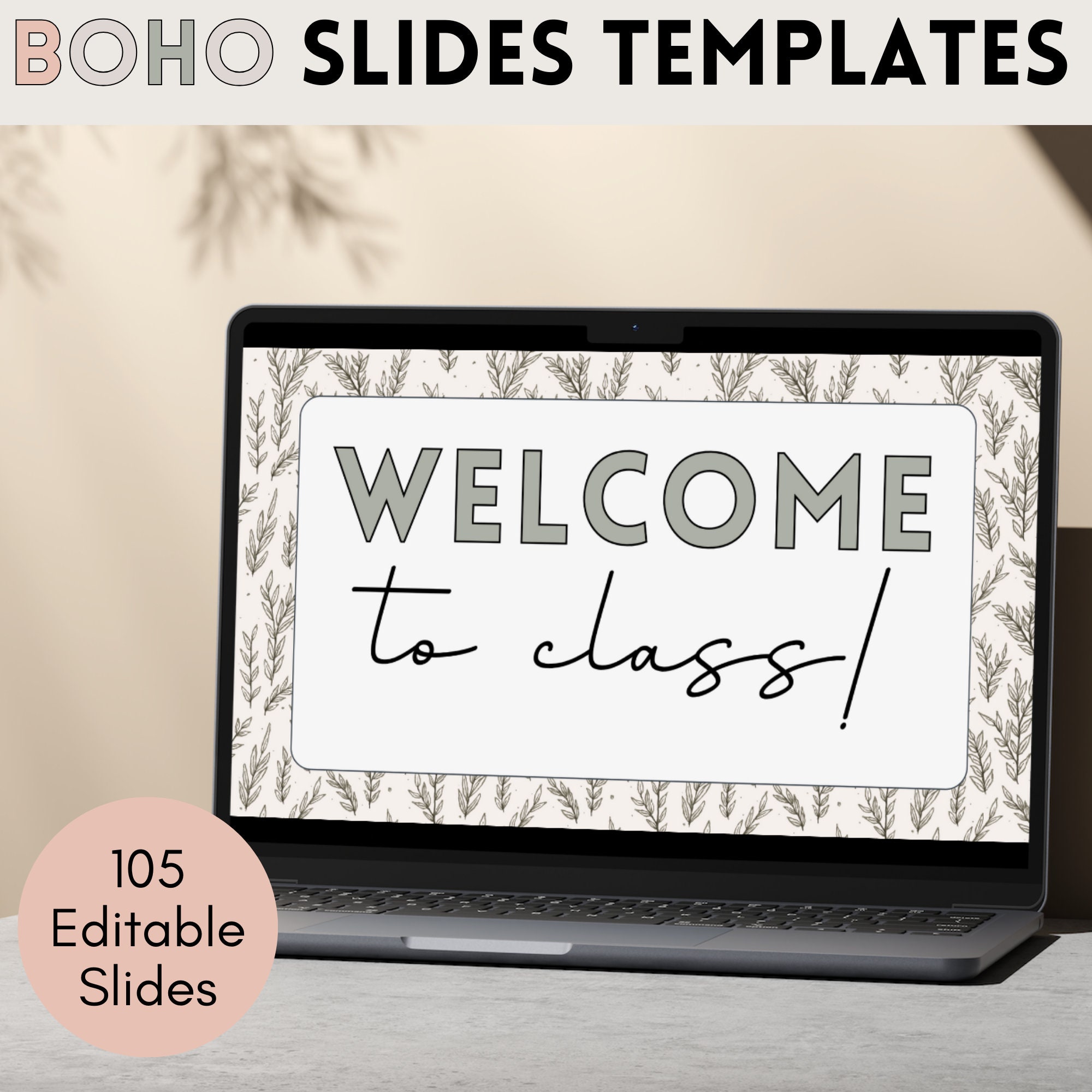 Editable Boho Greenery Slides Templates Powerpoint Slides Template ...