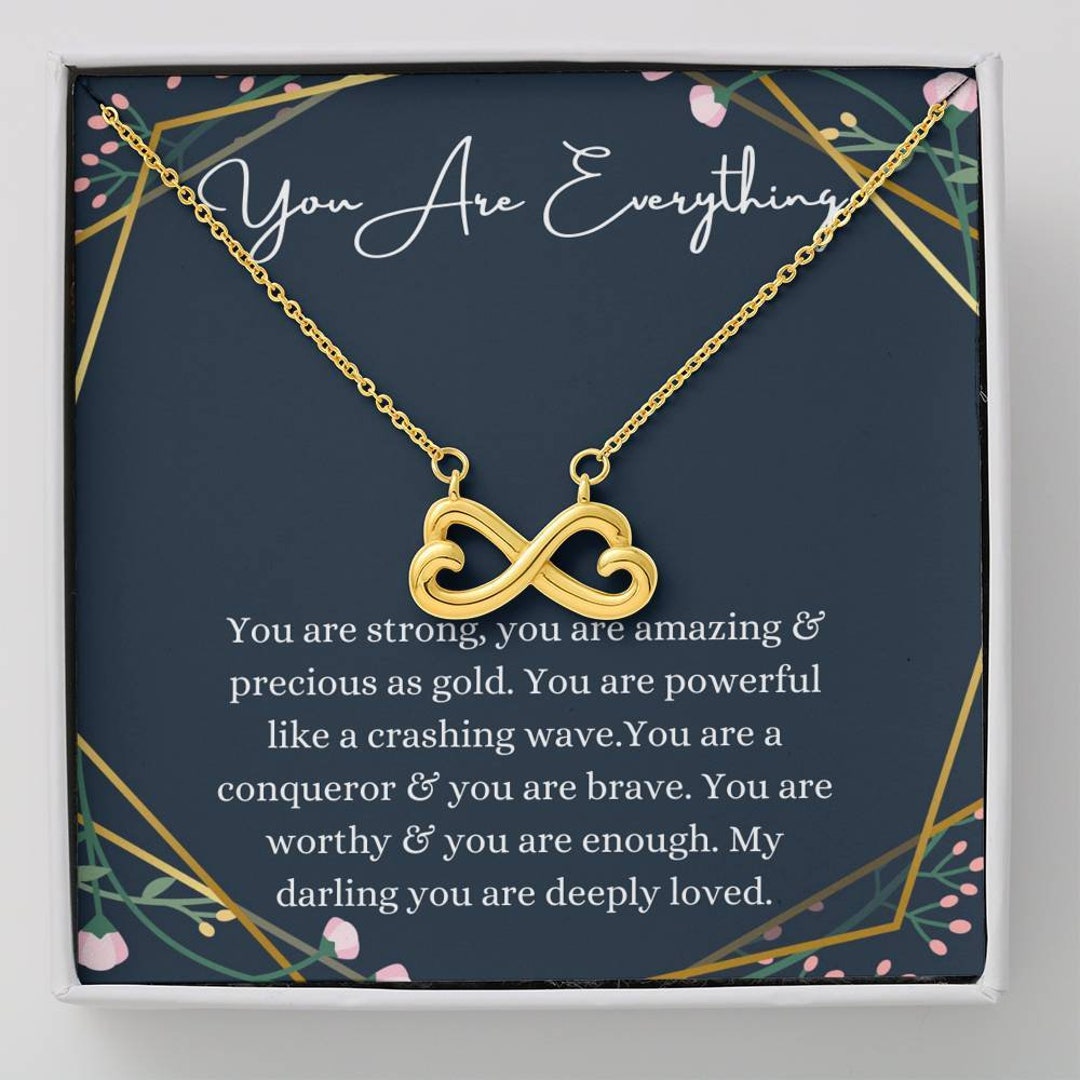 Infinity Hearts Affirmation Necklace You Are Enough - Etsy