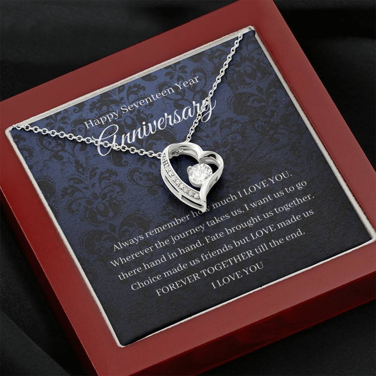 Heart 17th Wedding Anniversary Gift For Wife Wine Or Spirits | Etsy