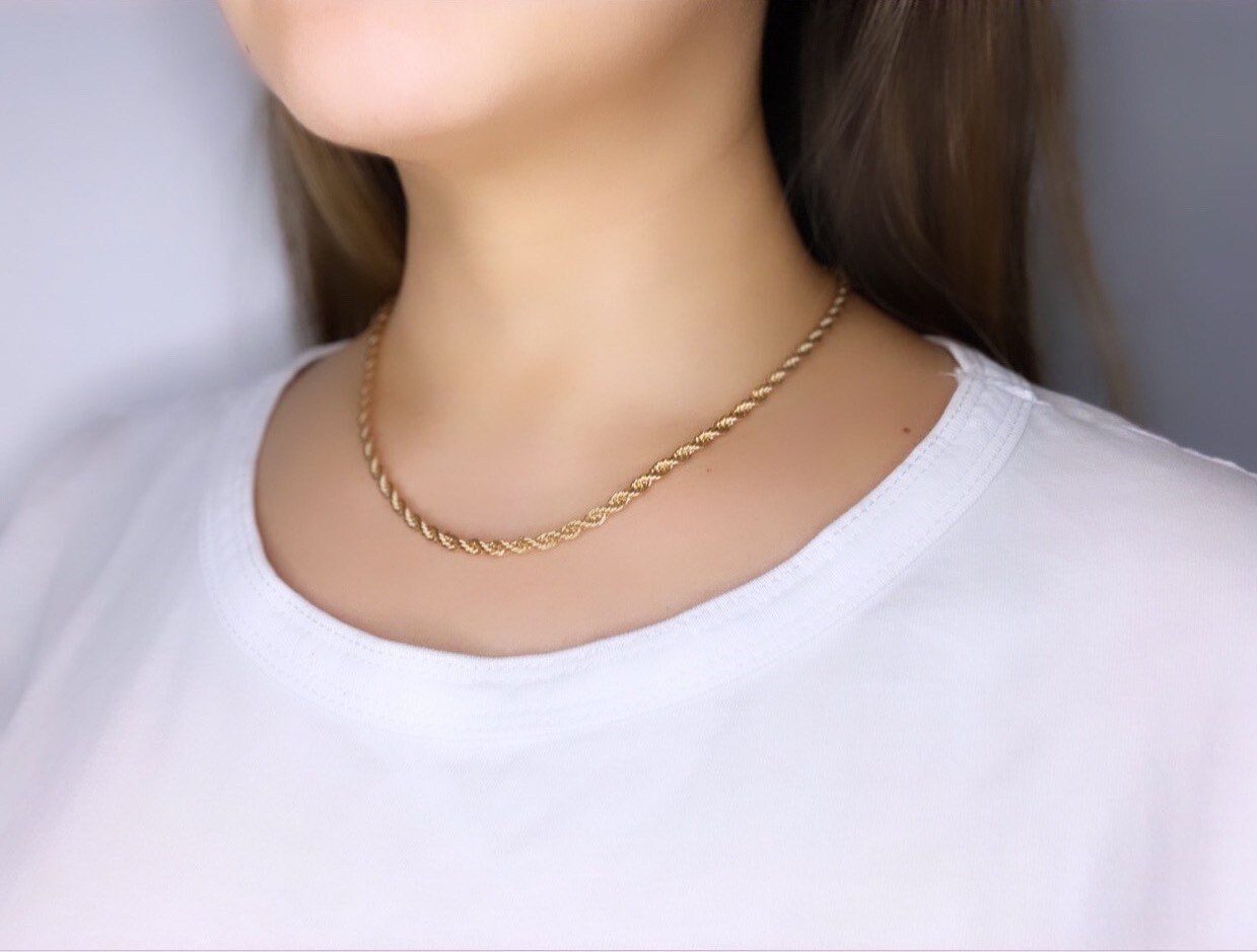 Rope Chain Set 18K Gold Layered. - Etsy UK